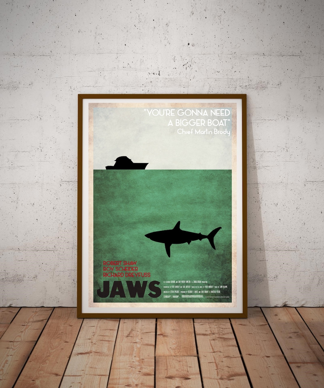 Jaws White Shark Fisherman Boat Artwork Alternative Movie Film - Etsy