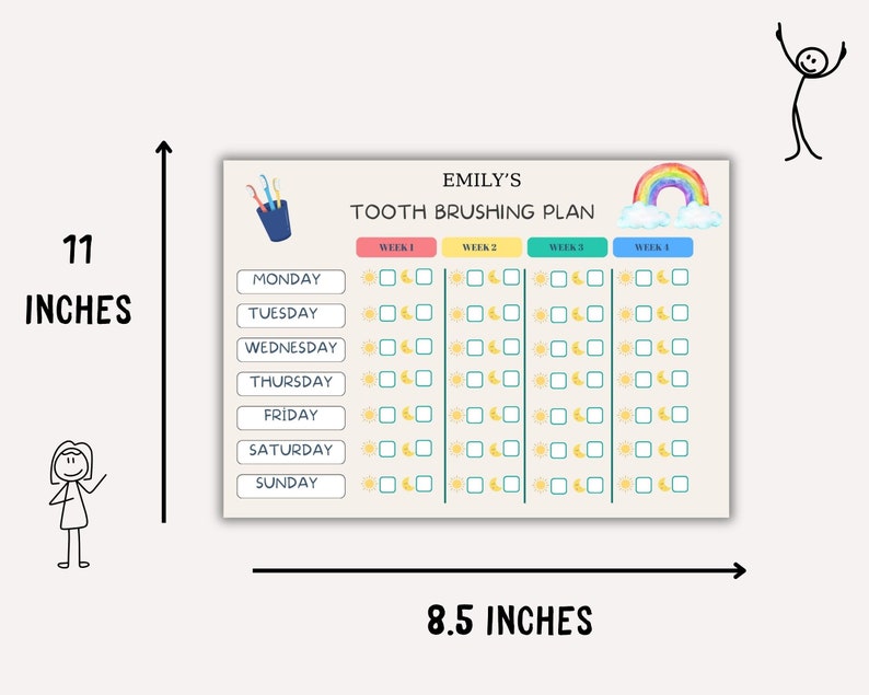 Brush Teeth Printable, Brush Teeth Chart, Toddler Brushing, Teeth ...