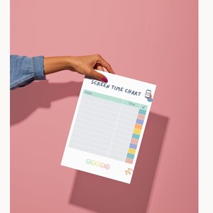 Screen Time Chart Checklist | Editable Printable Screen Time Chore ...