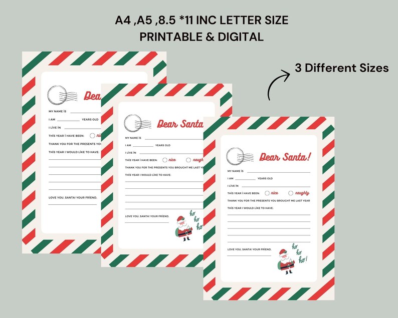 Printable Santa Letter Santa Claus Letter Templates ,santa Claus Letter ...