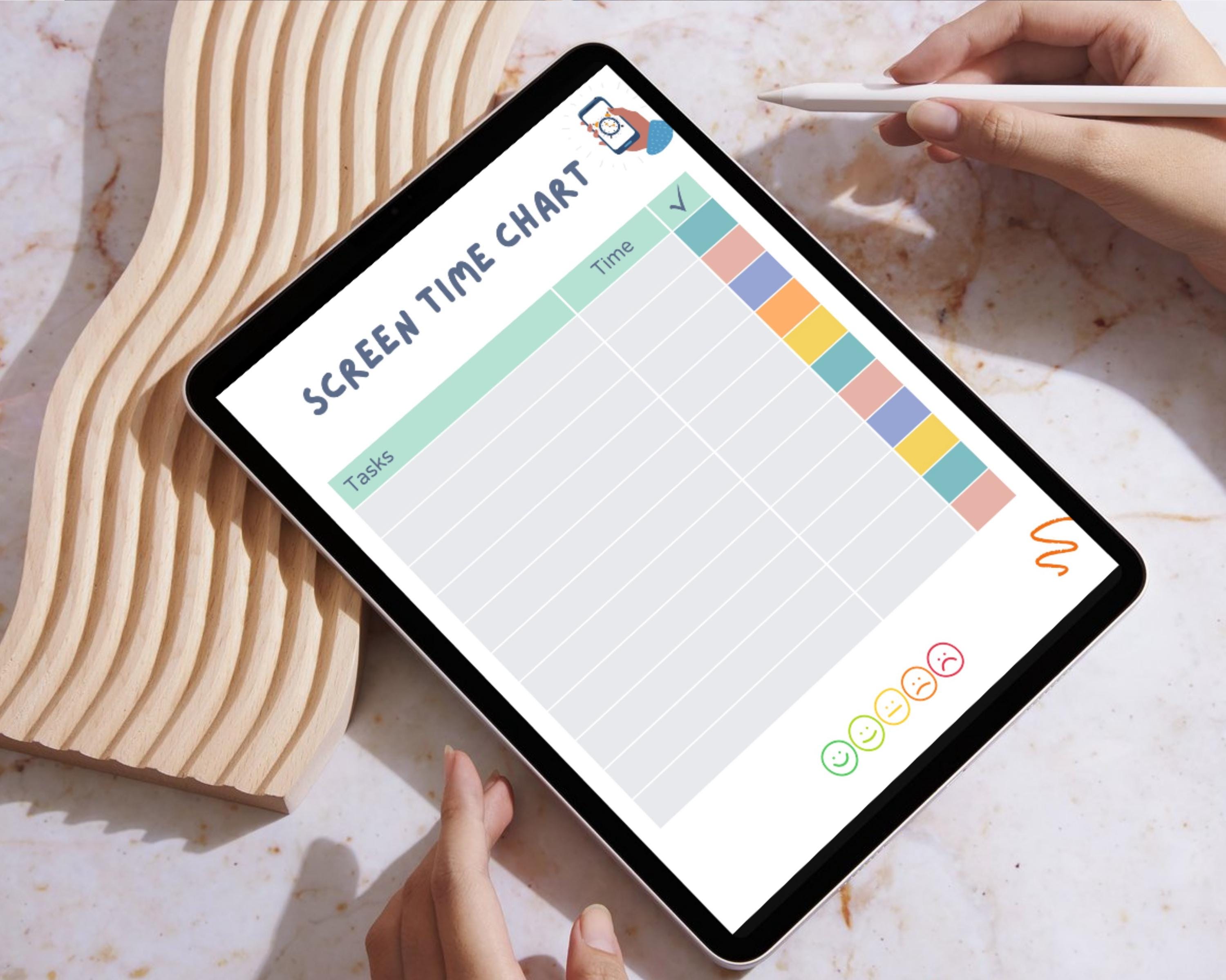 Screen Time Chart Checklist | Editable Printable Screen Time Chore ...