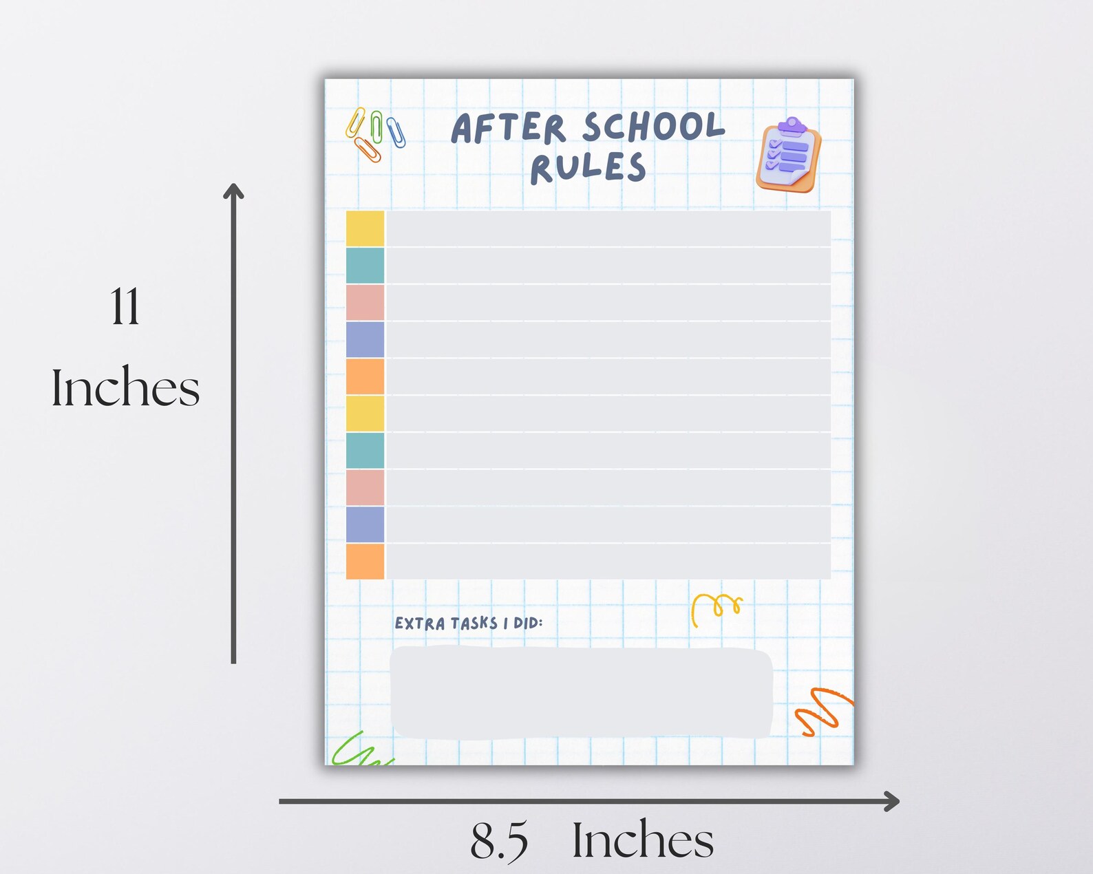 Editable After School Rules, Printable After School Checklist, After ...
