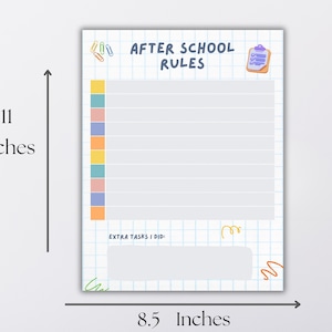 Editable After School Rules, Printable After School Checklist, After ...