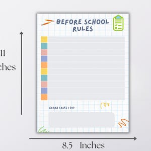 Editable Before School Rules, Printable Before School Checklist, Before ...
