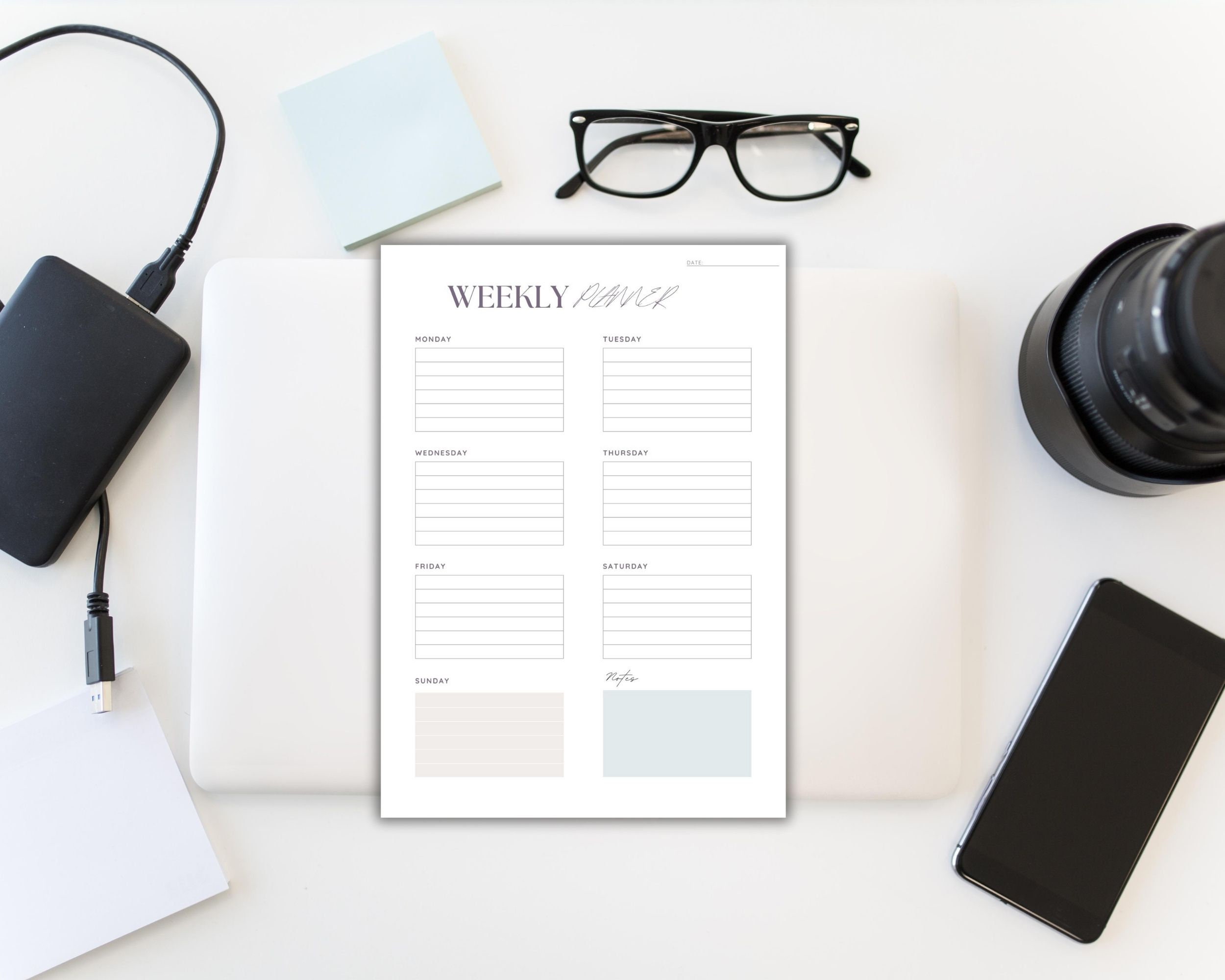 Weekly Planner Printable, Weekly Schedule, Weekly Organizer, Printable ...