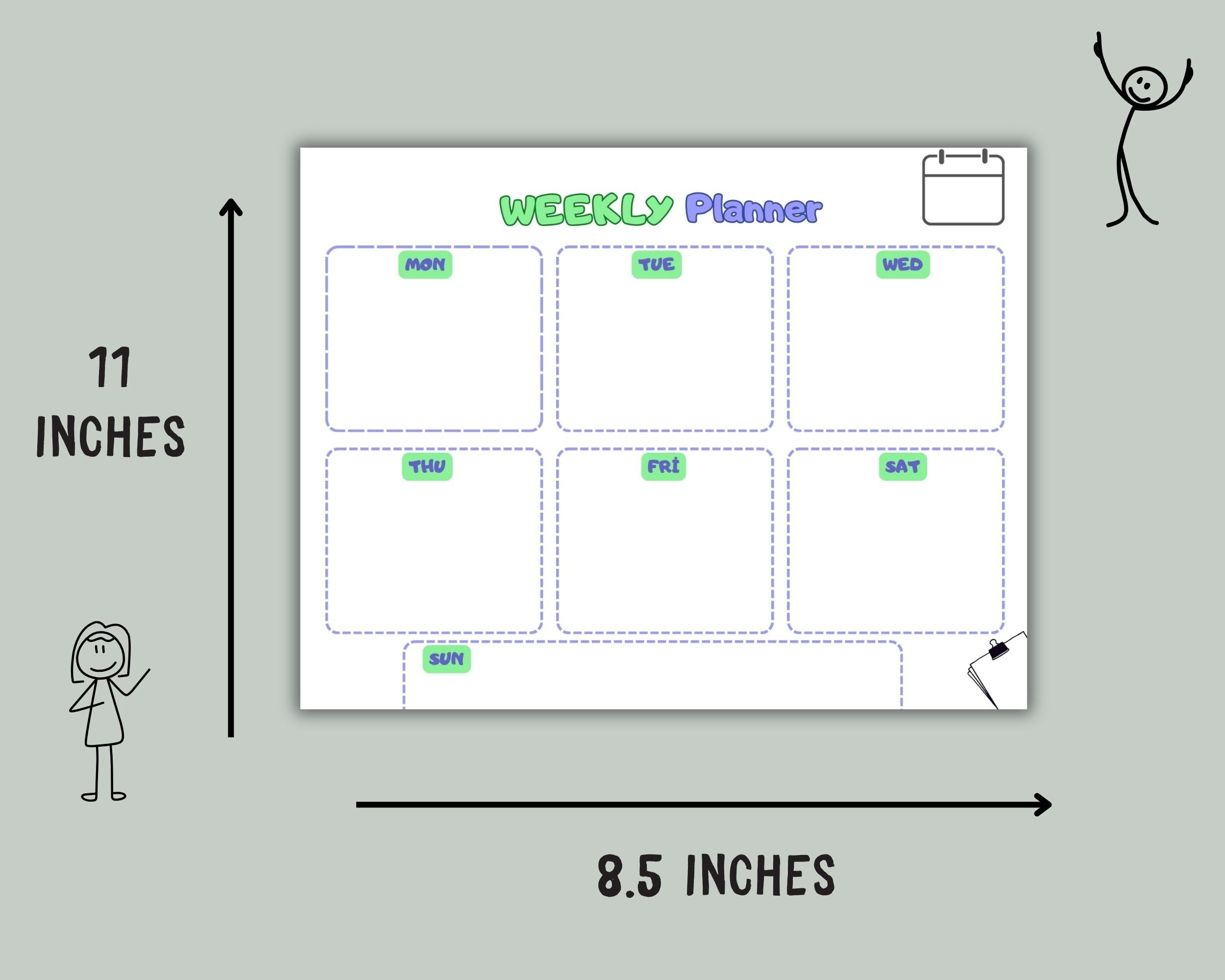 Editable Weekly Schedule Kids, Kids Weekly Planner Printable,homeschool ...