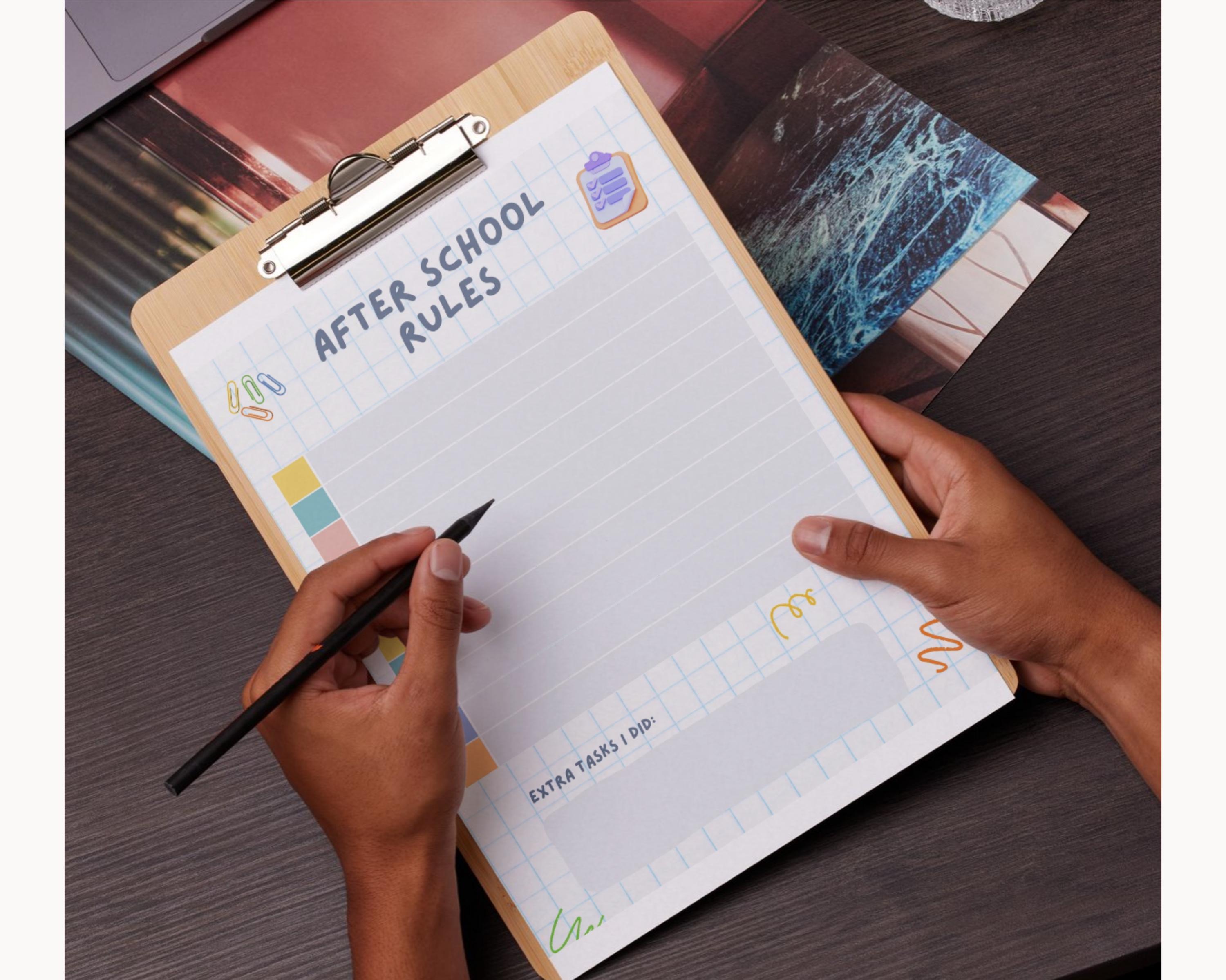 Editable After School Rules, Printable After School Checklist, After ...