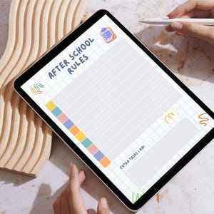 Editable After School Rules, Printable After School Checklist, After ...