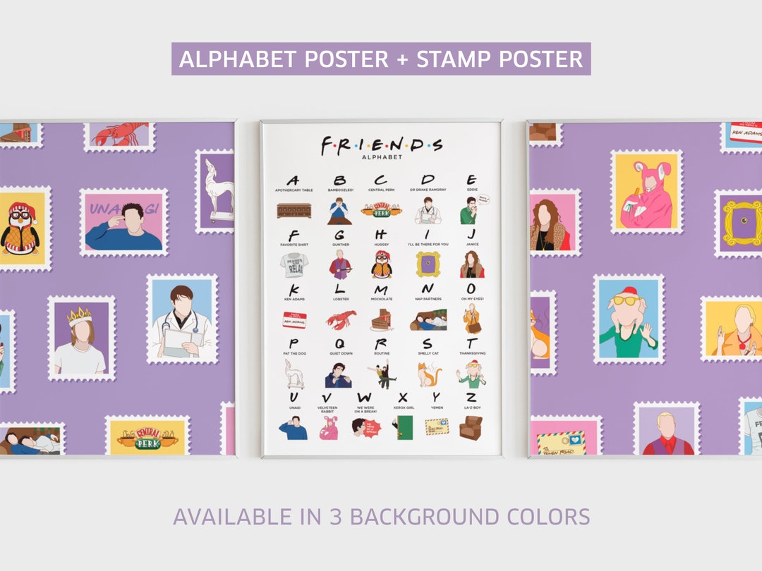 Friends TV Show Alphabet Poster Digital Download Printable Wall Art ...