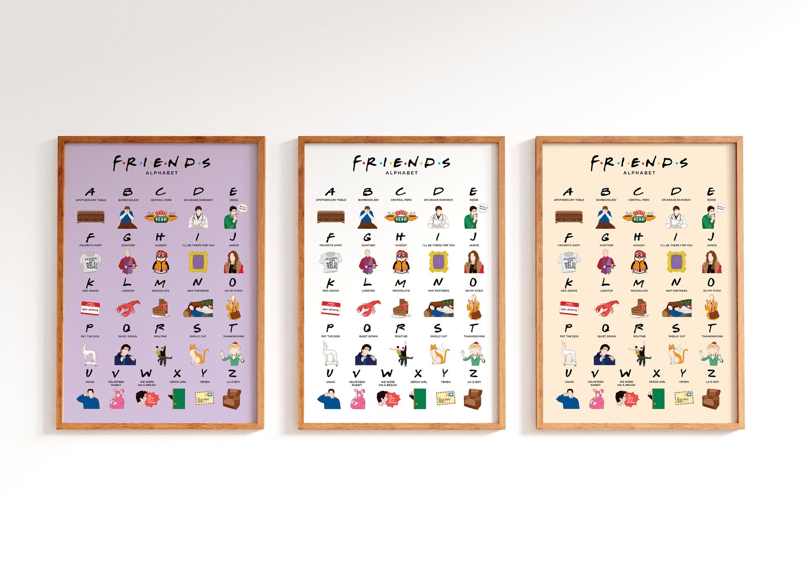 Friends TV Show Alphabet Poster Digital Download Printable - Etsy