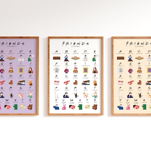 Friends TV Show Alphabet Poster Digital Download Printable Wall Art ...