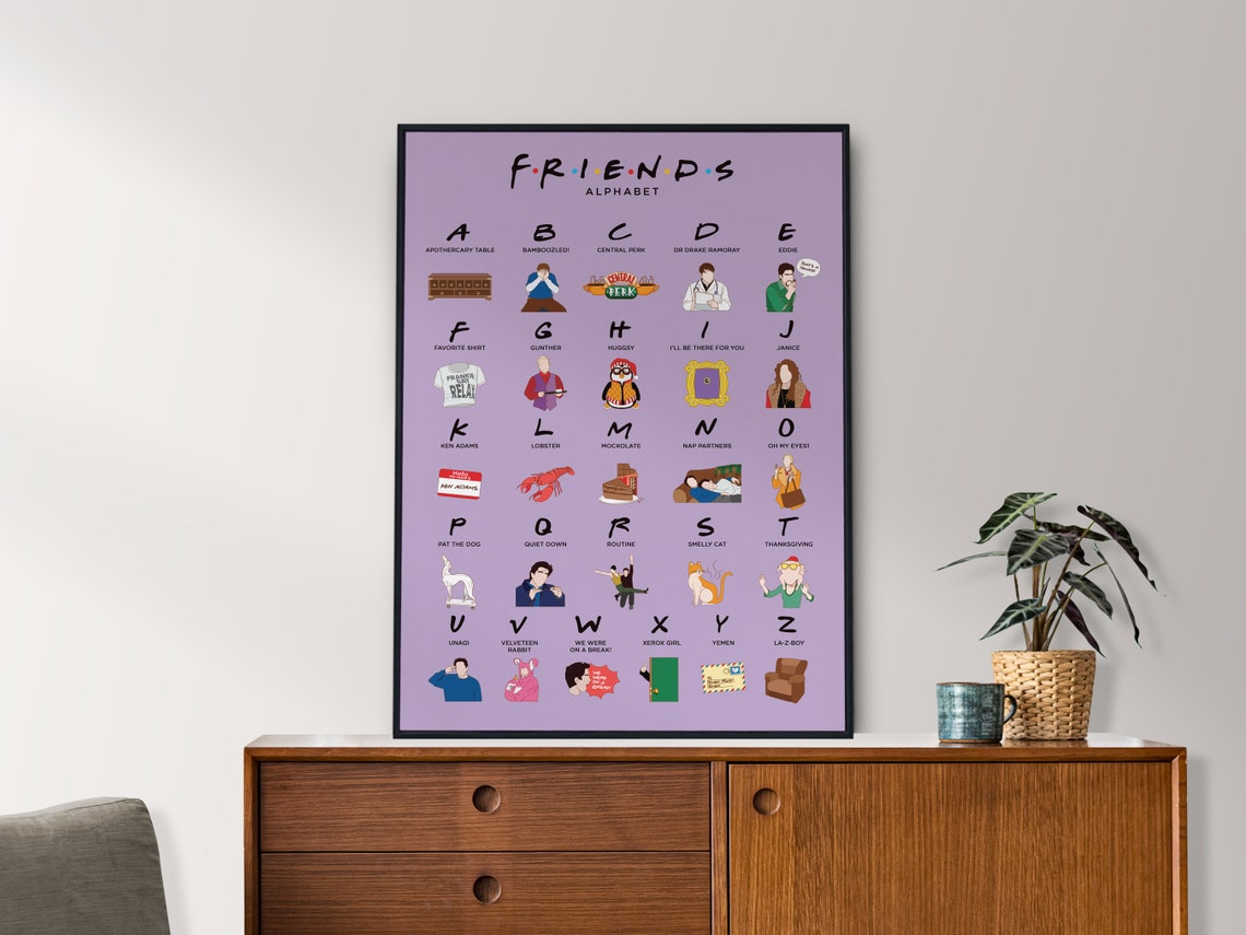 Friends TV Show Alphabet Poster Digital Download Printable - Etsy