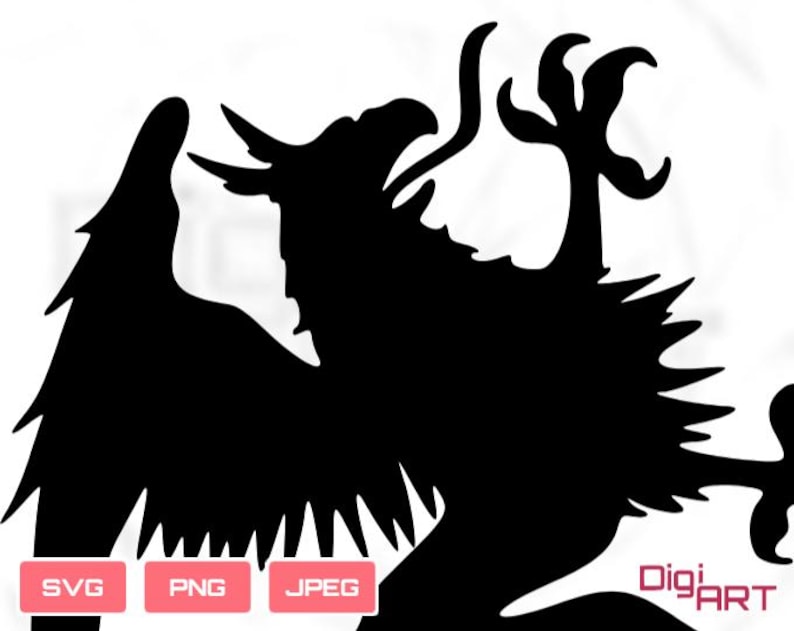 Rampant Griffon SVG DXF PNG | British Heraldry Cut File | Cricut ...