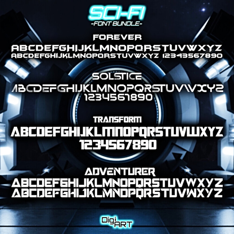 Sci-fi Font Bundle Space Fonts Futuristic Fonts Fantasy Fonts Sci Fi ...