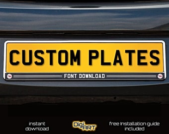 License Plate Letters and Numbers PNG Set Alphabet Digital - Etsy