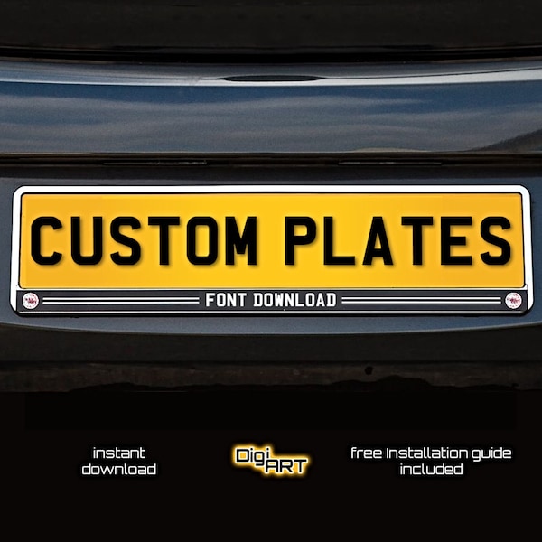 License Plate Number Font - Etsy