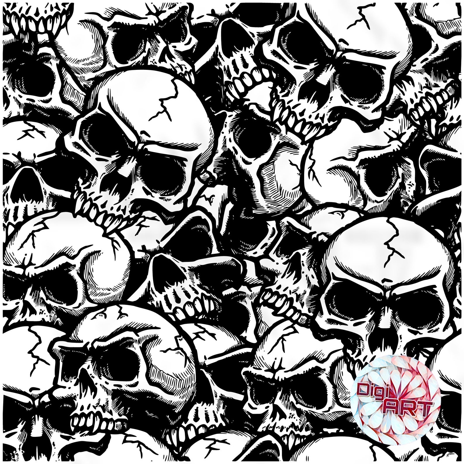 Gothic Skull Art Bundle SVG PNG | Dark Vector Graphics | Cricut Vinyl ...