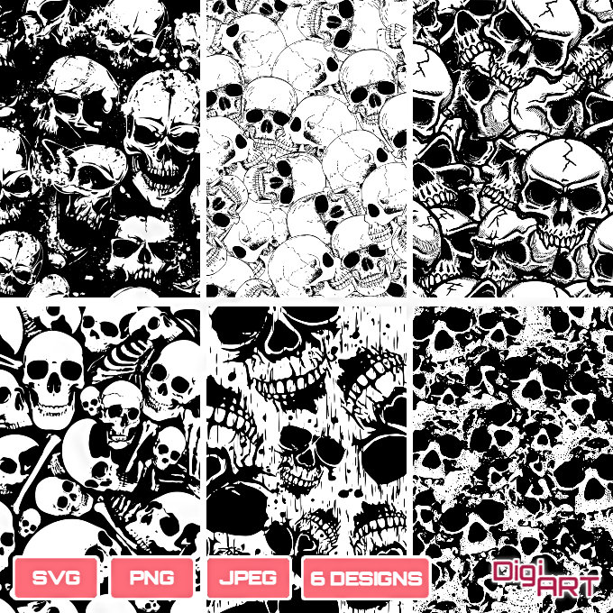 Skull Art Bundle Skull Svg Gothic Svg Skull Wrap Svg Skull Drawing ...