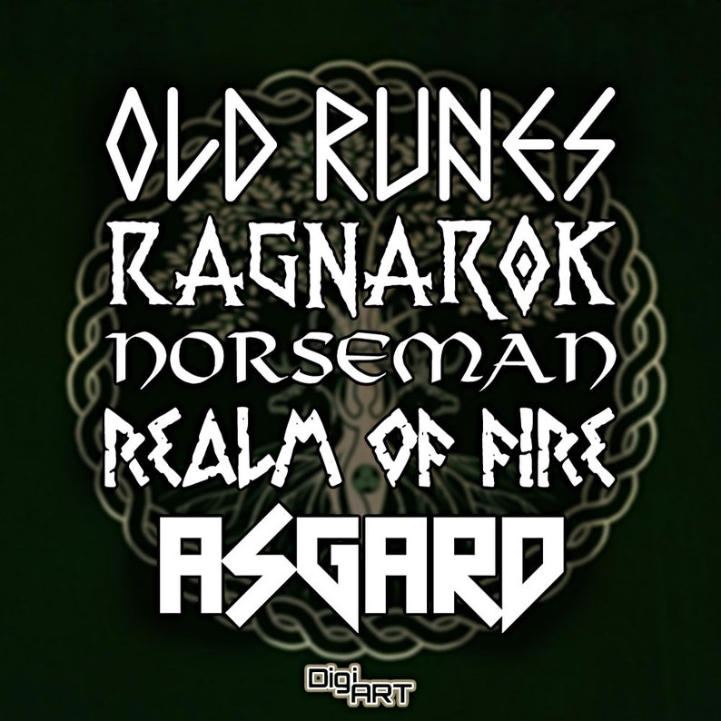 Viking Font Bundle SVG | Norse Typography Pack | Cricut Canva ...