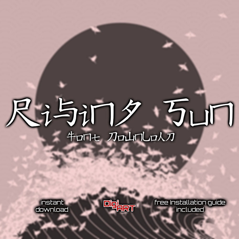 Rising Sun Font Asian Font, Alphabet, Mythology, Fantasy, Funky Fonts ...