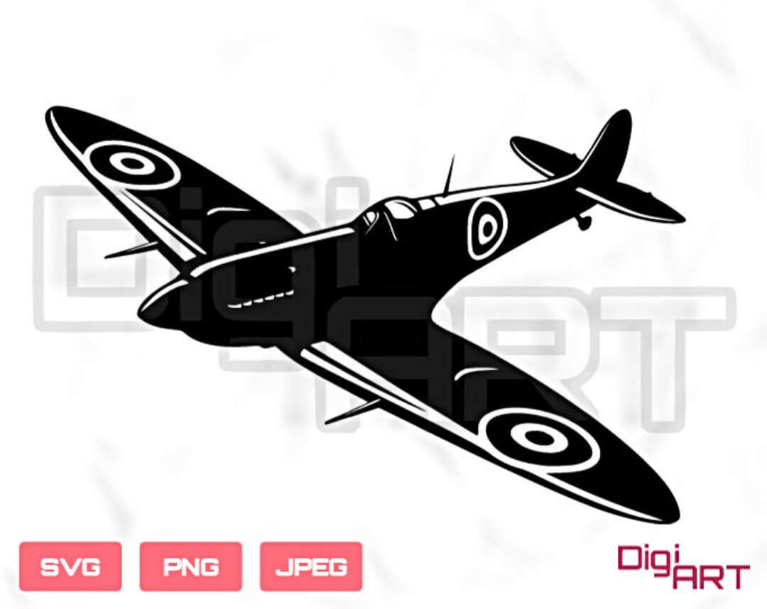 RAF Spitfire Silhouette SVG Royal Air Force Military Armed - Etsy