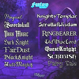 Fantasy Font Bundle | Medieval Magic Typography | Cricut Canva ...