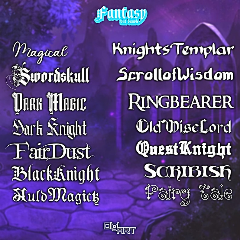 Fantasy Font Bundle Fantasy Fonts Medieval Font Viking Font Hobbit Font ...