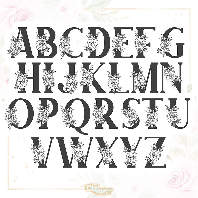 Floral Monogram Font Calligraphy Font Script Monogram Font Funky Fonts ...