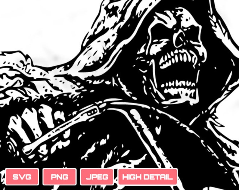 Skeleton Biker SVG, Halloween, Silhouette, Vector File, Decal, Instant ...