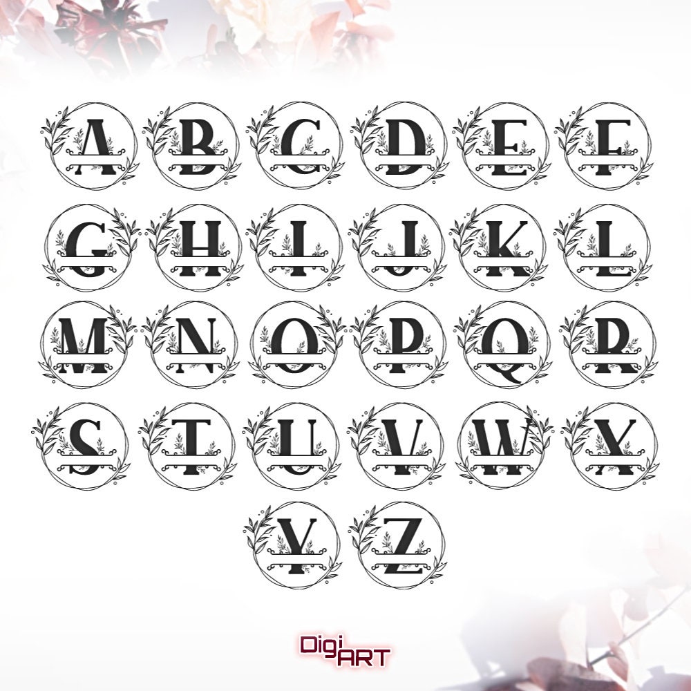 Floral Monogram Font Calligraphy Font Script Monogram Font Funky Fonts ...