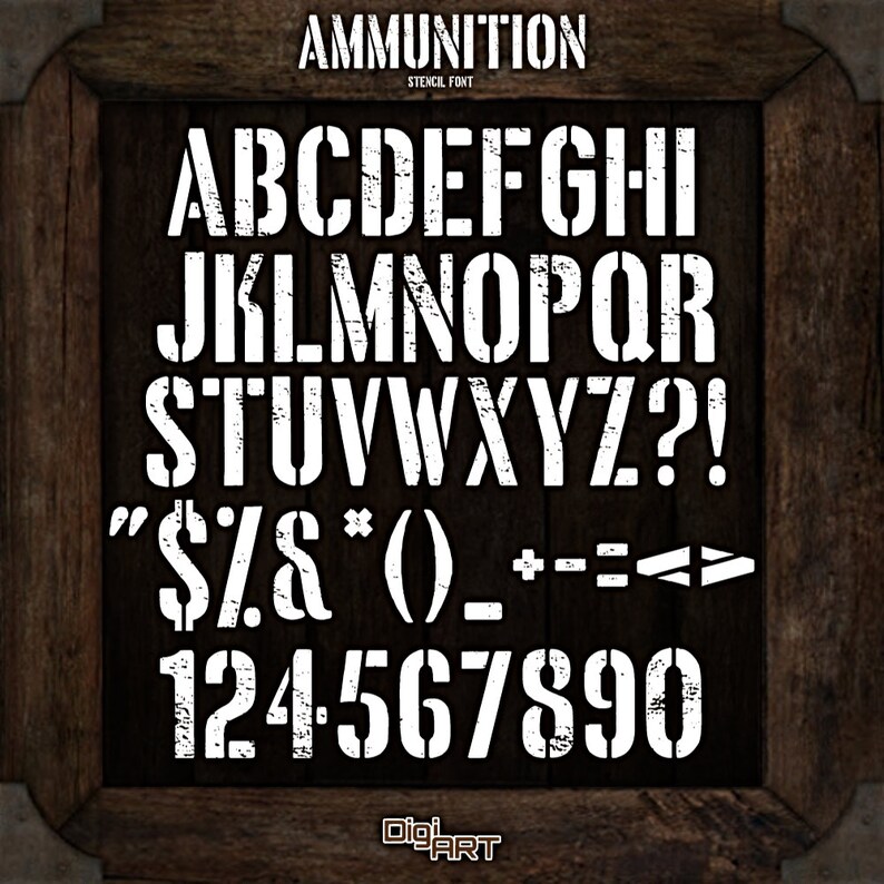 Ammunition Font Instant Download, Military Font, Fantasy Font, Funky ...