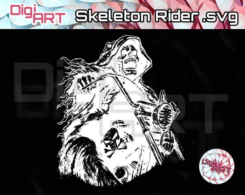 Skeleton Biker SVG Halloween Silhouette Vector File Decal - Etsy
