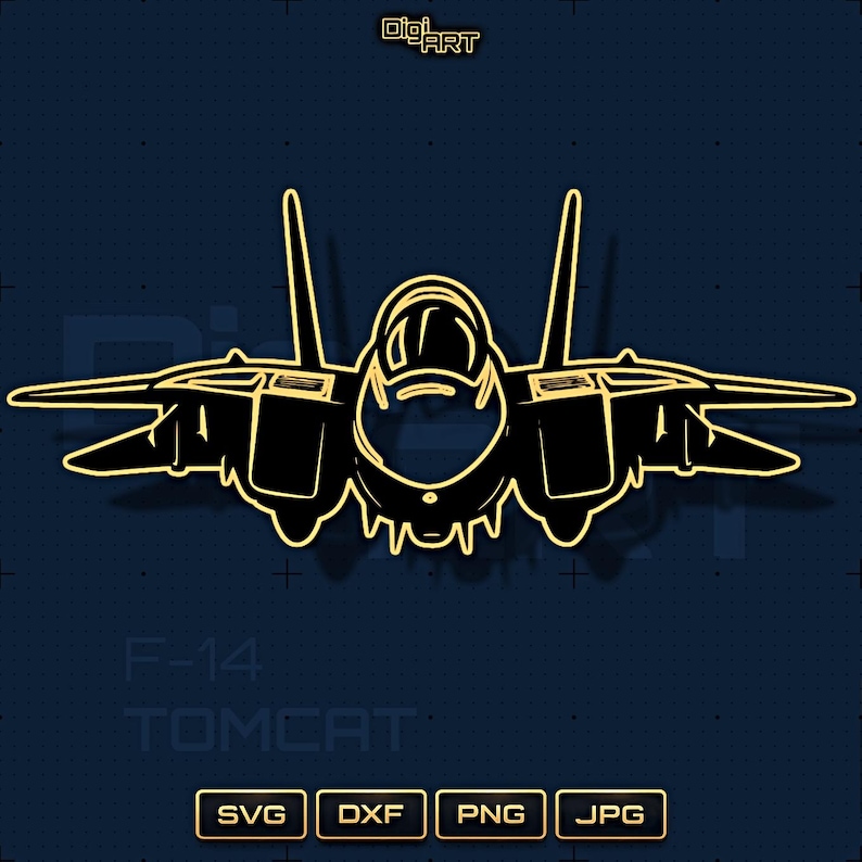 F-14 Tomcat SVG DXF | Side View Military Cut Files | US Navy Top Gun ...