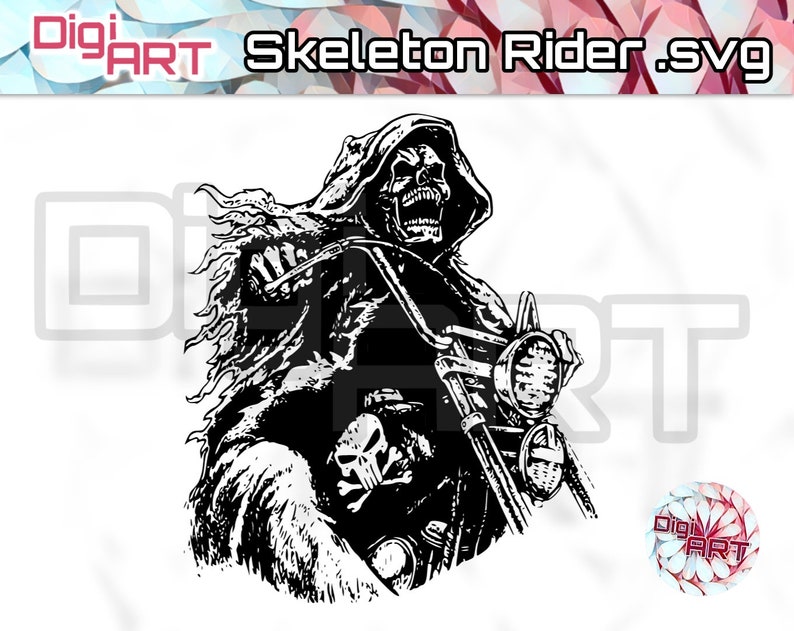 Skeleton Biker SVG Halloween Silhouette Vector File Decal - Etsy