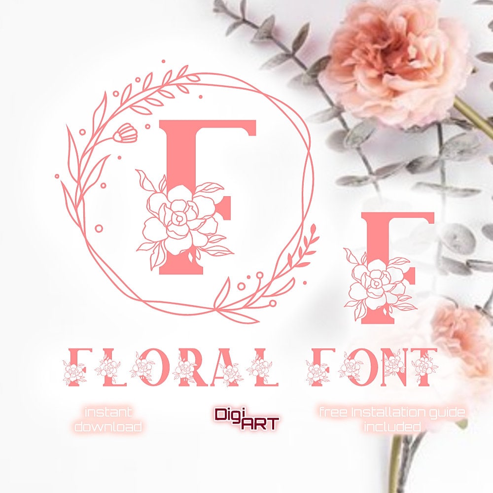 Floral Monogram Font Calligraphy Font Script Monogram Font Funky Fonts ...