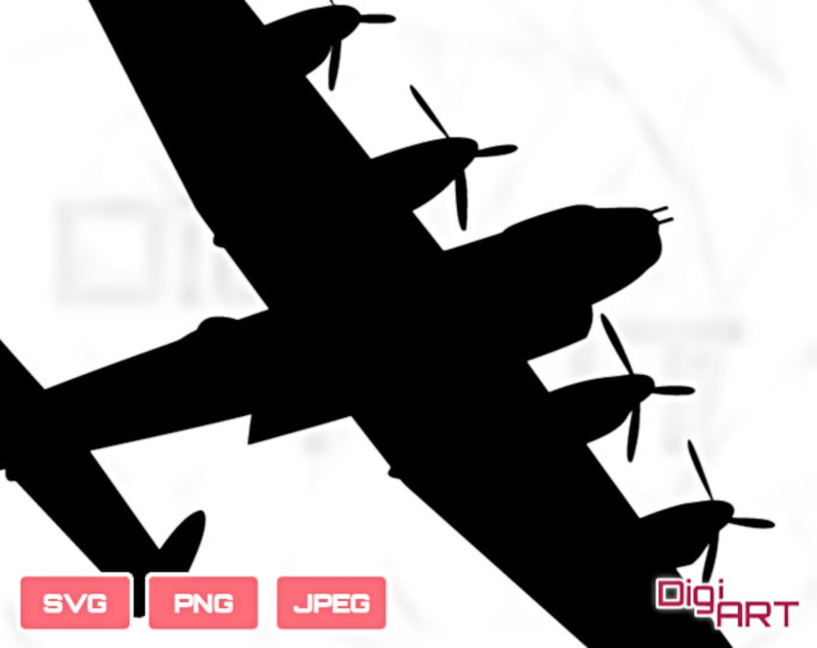 RAF Lancaster Bomber Silhouette SVG Royal Air Force, Military, Armed ...