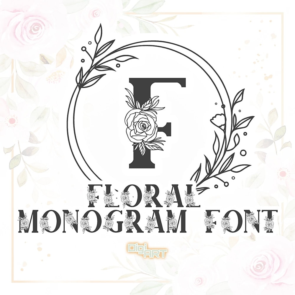 Floral Monogram Font Calligraphy Font Script Monogram Font Funky Fonts ...