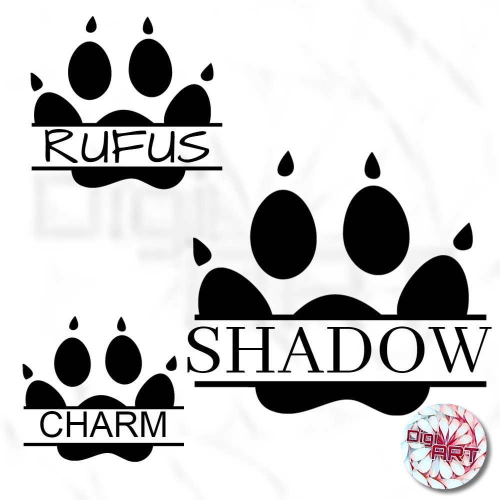 Cat Paw Split Monogram SVG Pet Letters Pet Gifts Alphabet - Etsy