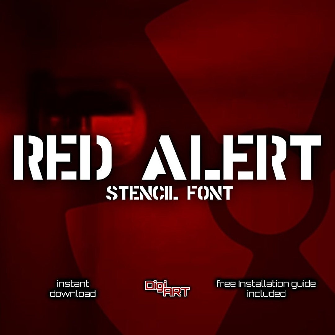 Red Alert Font Stencil Font Stencil Letters Army Font - Etsy