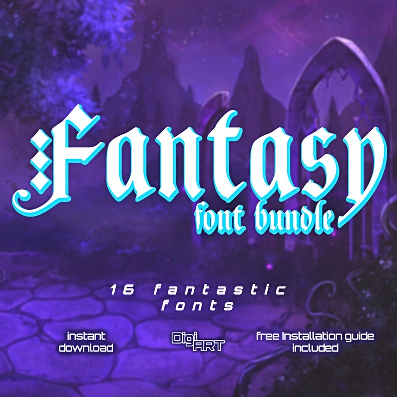 Fantasy Font Bundle: Medieval, Viking, Elven Fonts (digital Download ...