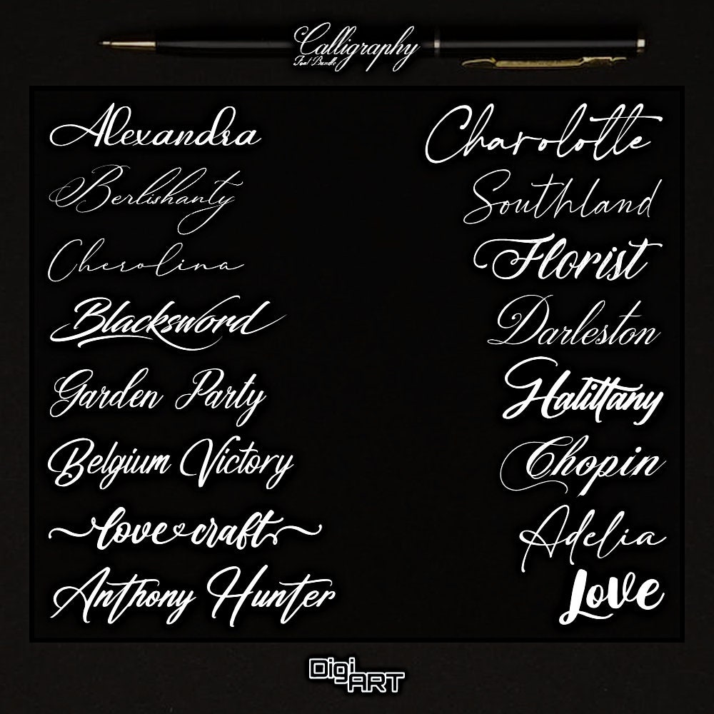 Calligraphy Fonts | Script, Fantasy Font, Funky Fonts, Crafting Font ...