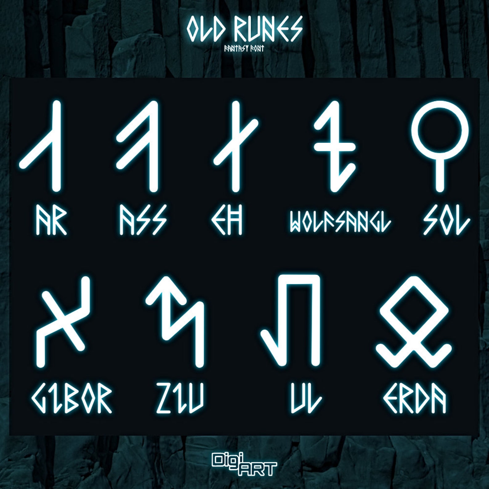 Old Runes Font Viking Font Nordic Font Norse Font Svg Rune Font Viking ...