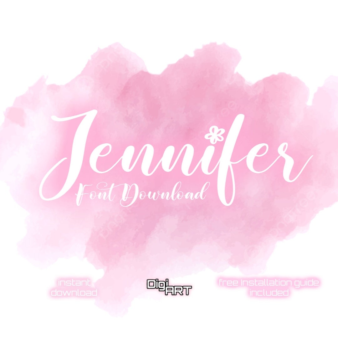 Jennifer Calligraphy Font: Script Font Download (commercial Use) - Etsy