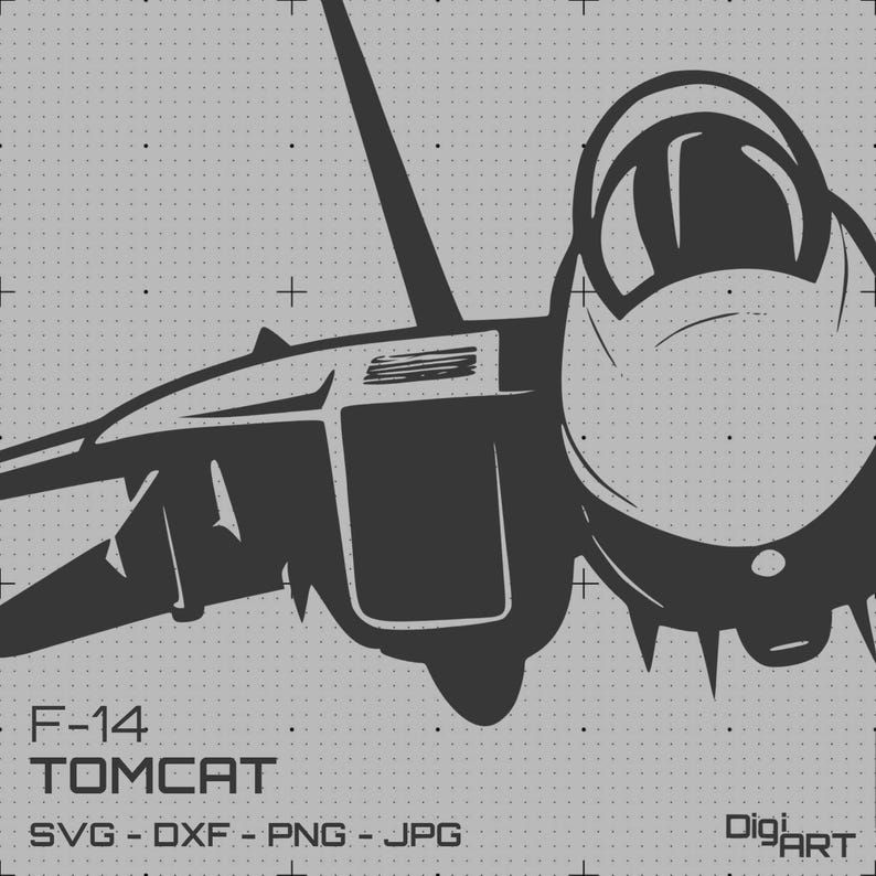 F-14 Tomcat SVG DXF | Side View Military Cut Files | US Navy Top Gun ...