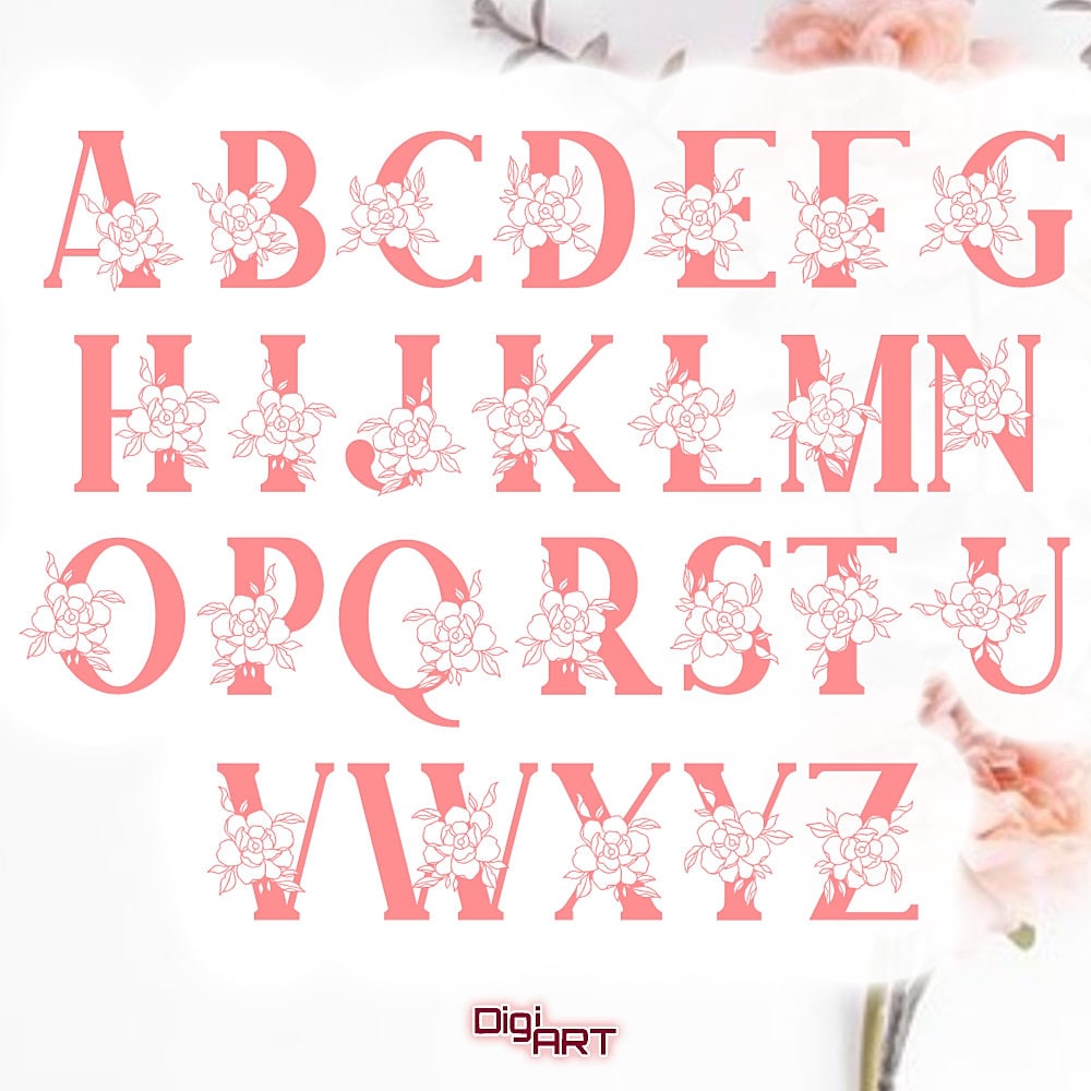 Floral Monogram Font Calligraphy Font Script Monogram Font Funky Fonts ...