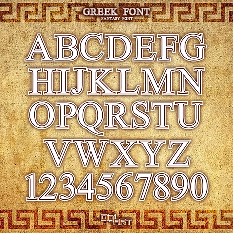 Greek Font Alphabet, Mythology, Fantasy Font, Funky Fonts, Greek Print ...