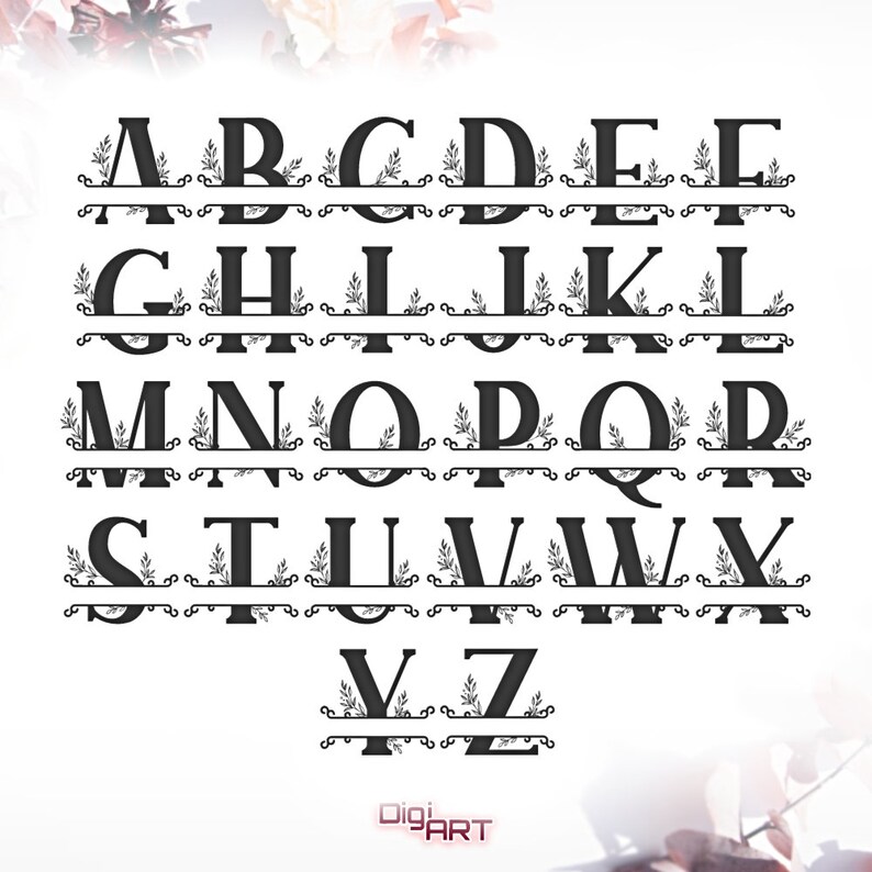 Floral Monogram Font Calligraphy Font Script Monogram Font Funky Fonts ...