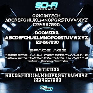 Sci-fi Font Bundle: Futuristic Alien Fonts (digital Download) - Etsy