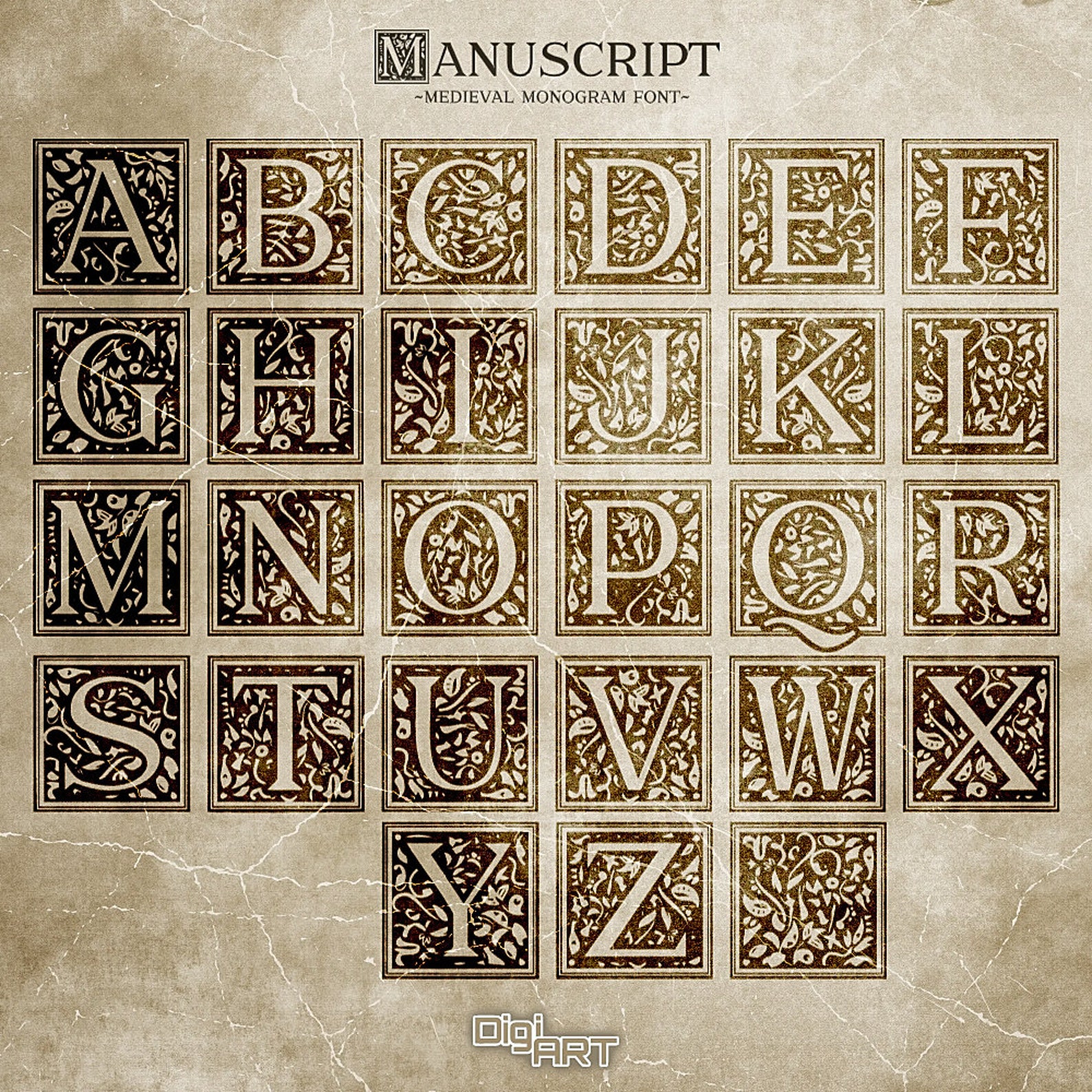 Medieval Monogram Font Calligraphy Font Script Floral Font Funky Fonts ...