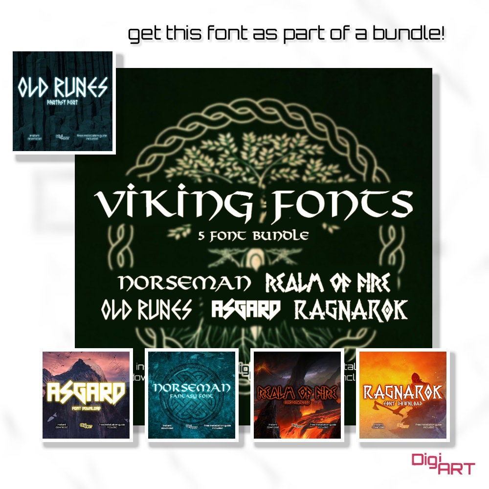 Old Runes Font Viking Font Nordic Font Norse Font Svg Rune Font Viking ...